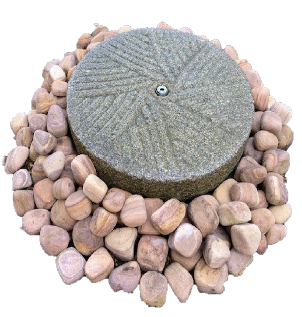 Old millstone, dia50~55cm x 8~12cm H, sizes and colours of natural ...