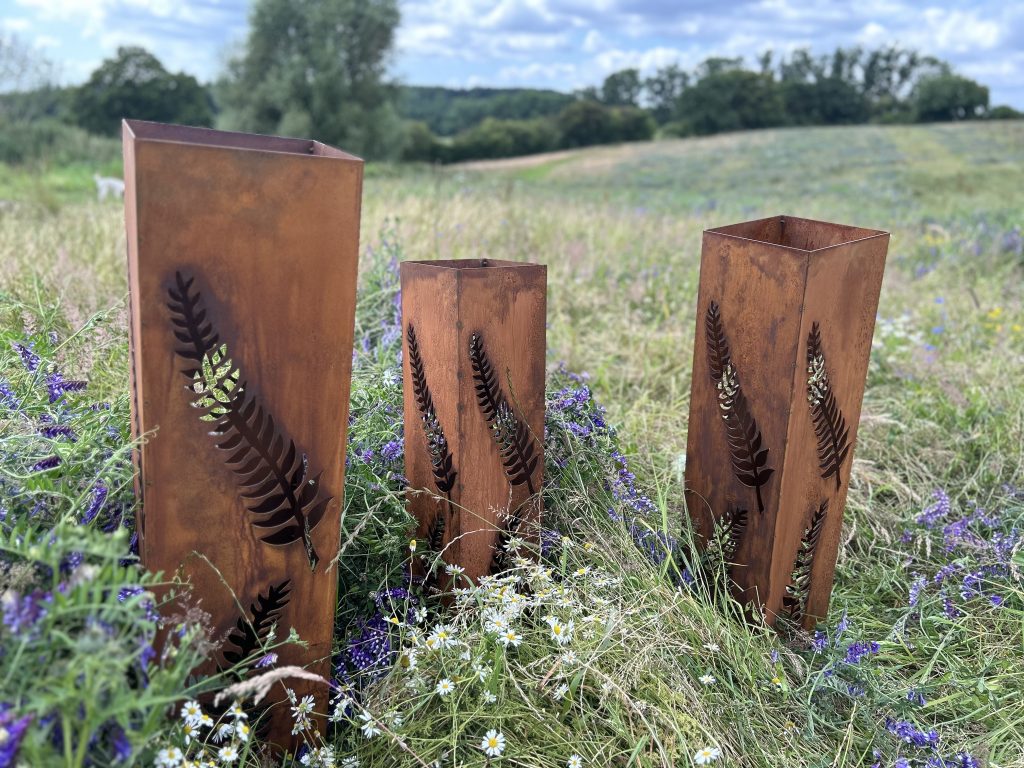 Fern Leaf Columns | Set of 3 large 80/90/100cm H – Eastern Connections