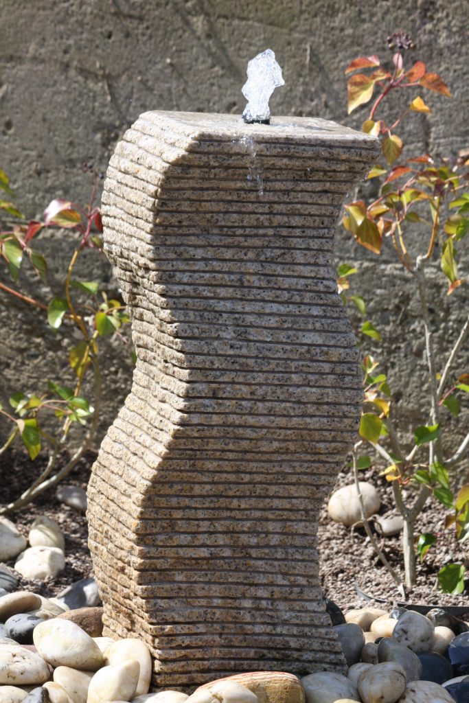 Wave Fountain 23x23x65cm H , polished top, beige granite, great price ...
