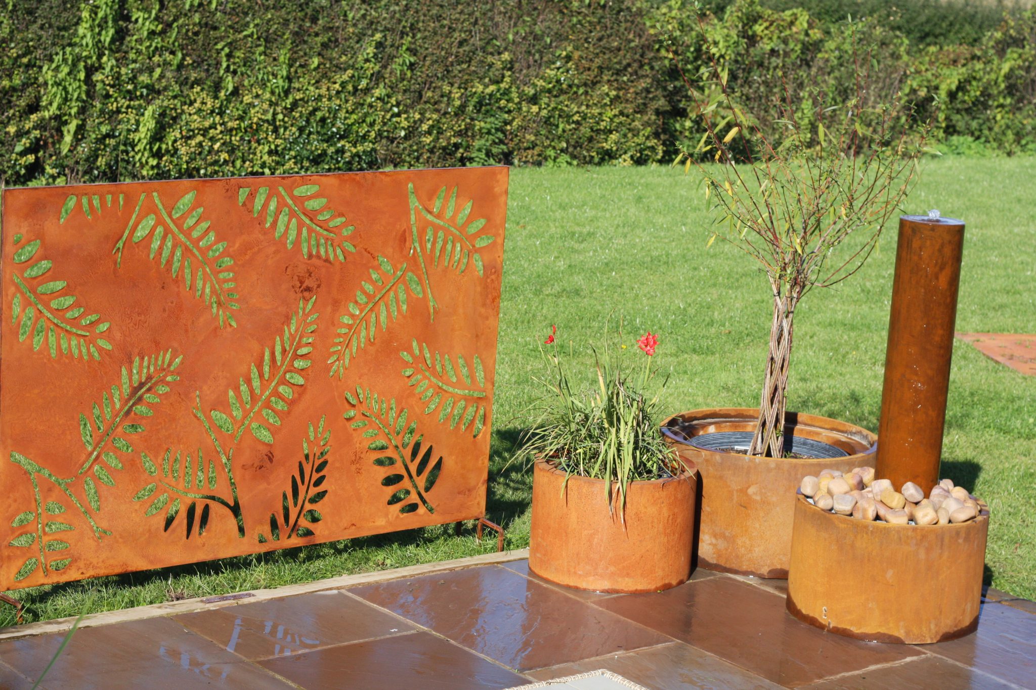 Rustic Fern patern Wide fencing Panel 180x120cm H, with free standing ...