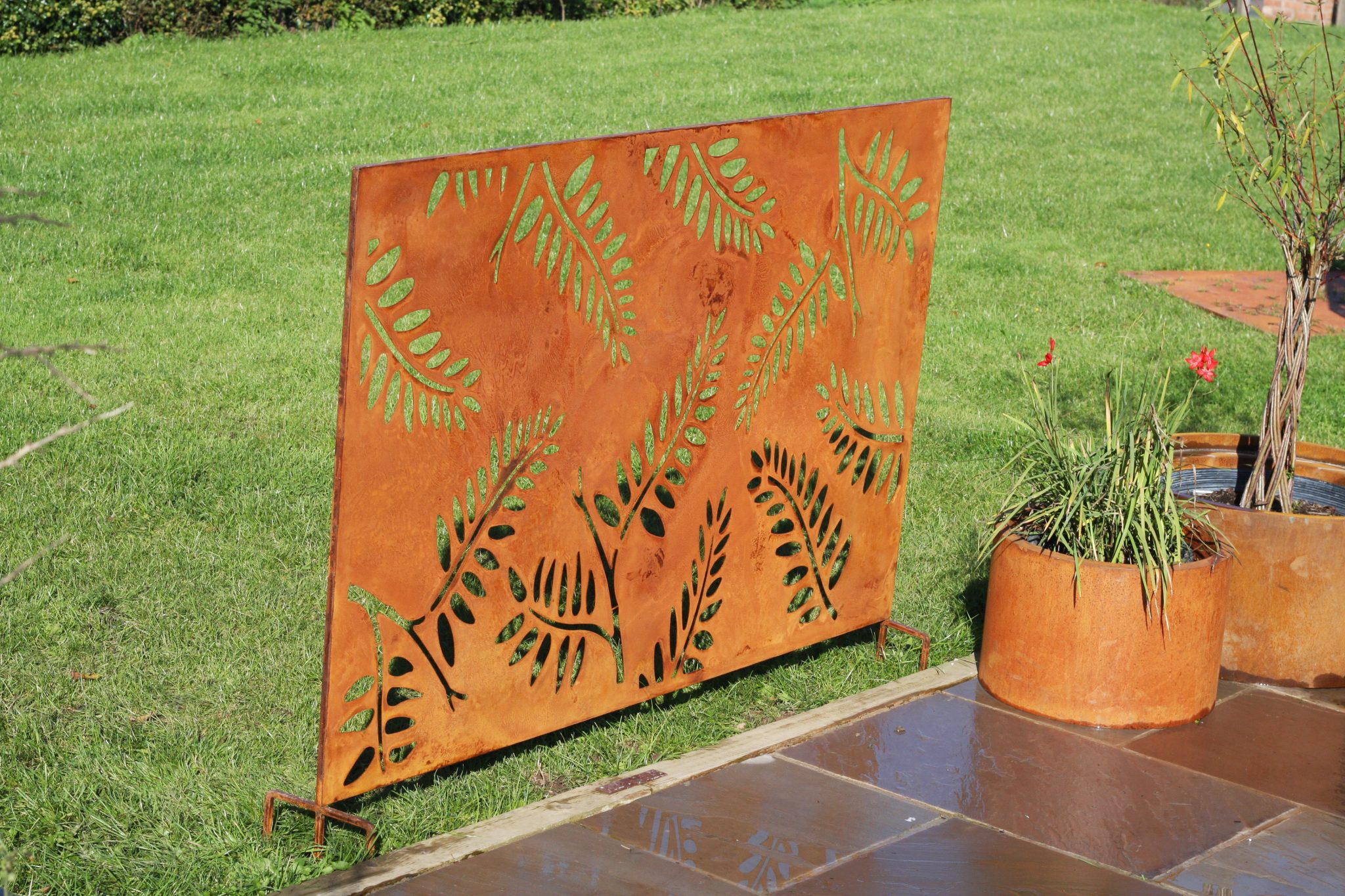Rustic Fern patern Wide fencing Panel 180x120cm H, with free standing ...